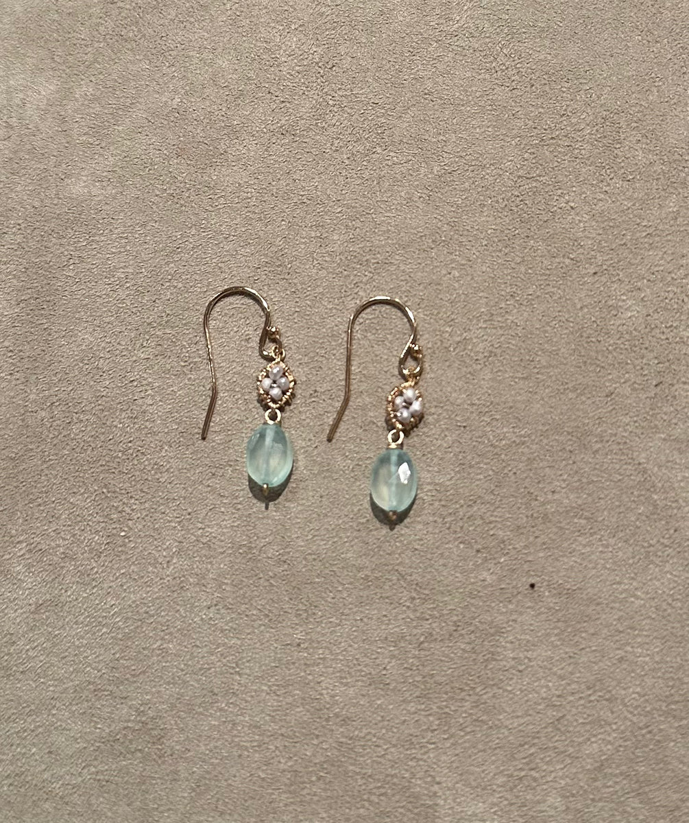Michelle Pressler Pearl/Aqua Earrings – Once A Tree Camden